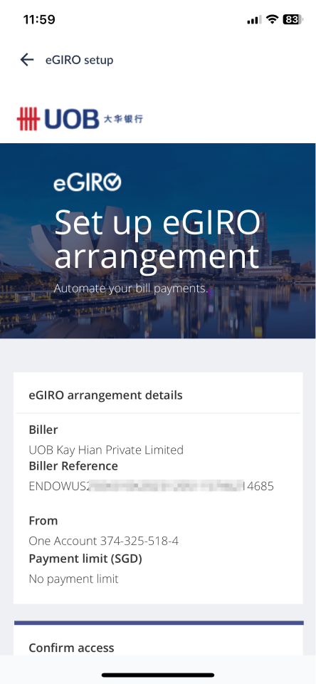 eGIRO Payments – Endowus