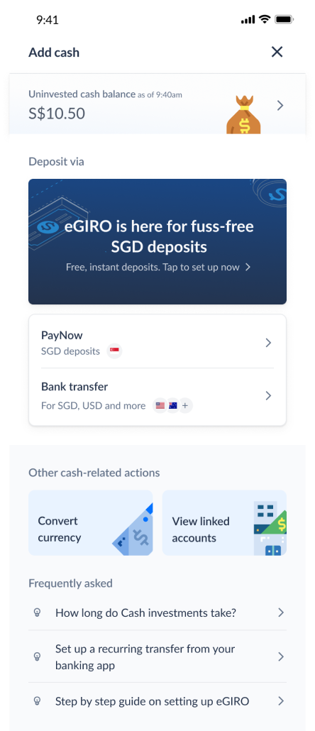 eGIRO Payments – Endowus