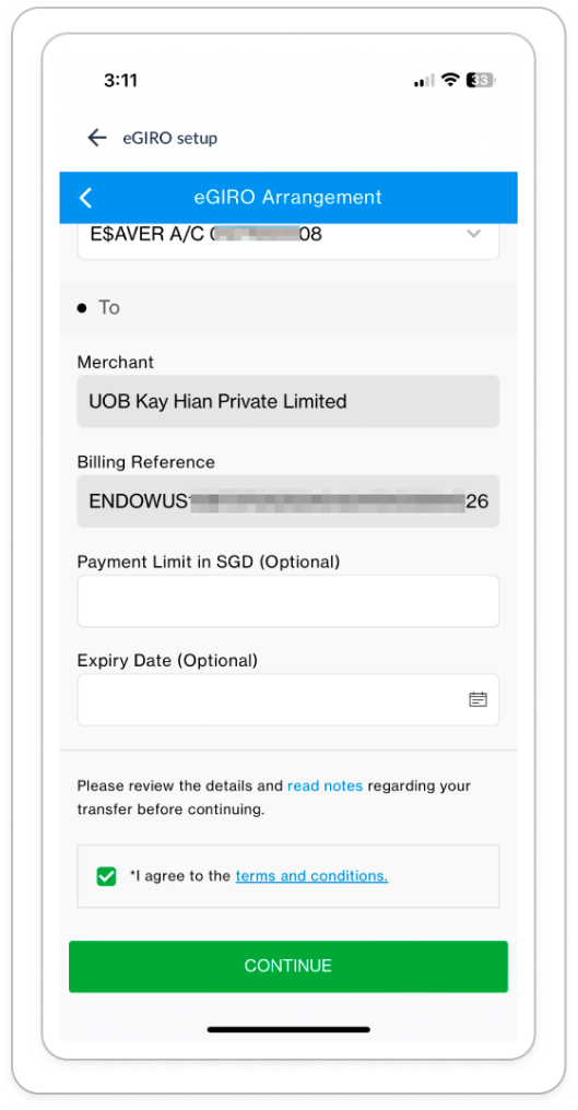 eGIRO Payments – Endowus