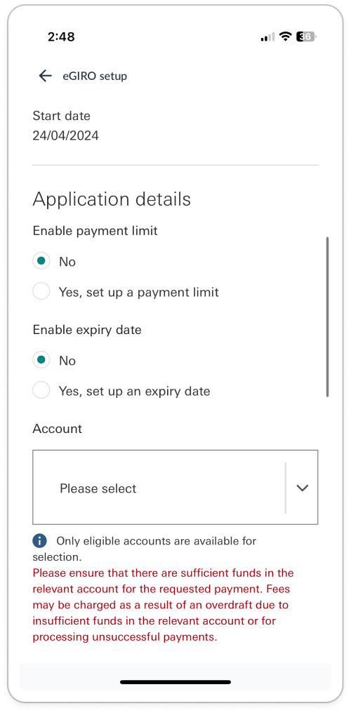 eGIRO Payments – Endowus