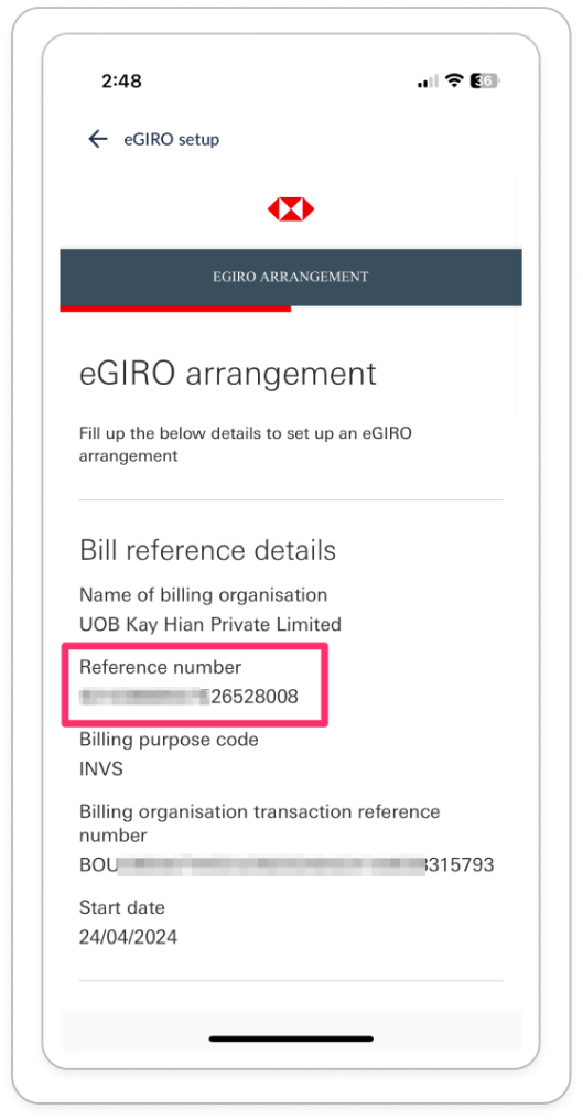 eGIRO Payments – Endowus